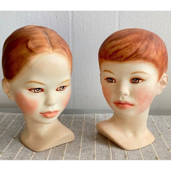 Holland Mold | Art | Vintage Holland Mold Ceramic Bust Heads Boy And ...